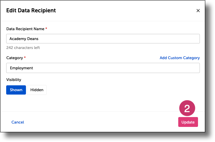 Editing Custom Data Recipients – TrustArc Help Center
