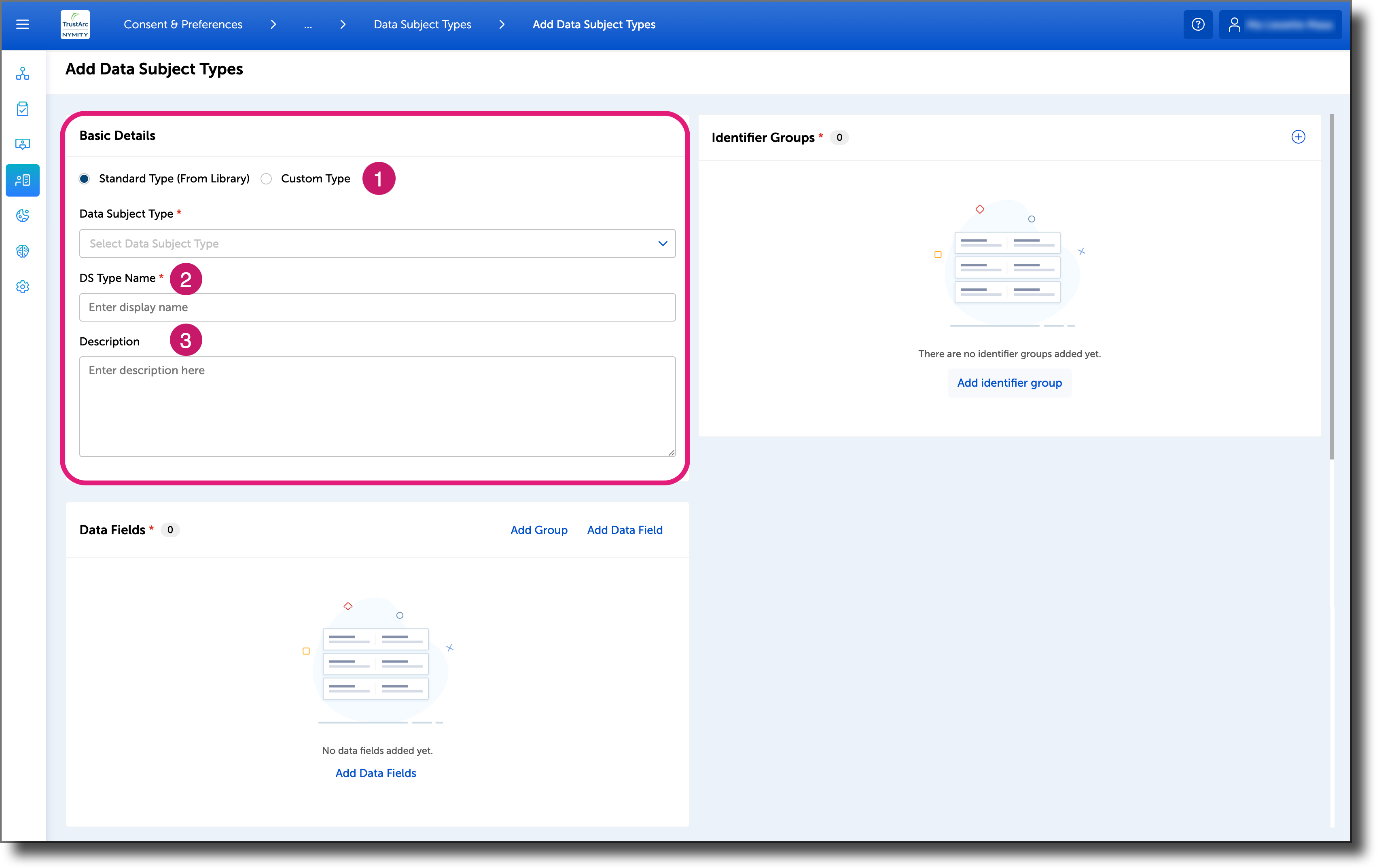 Adding New Data Subject Type – TrustArc Help Center