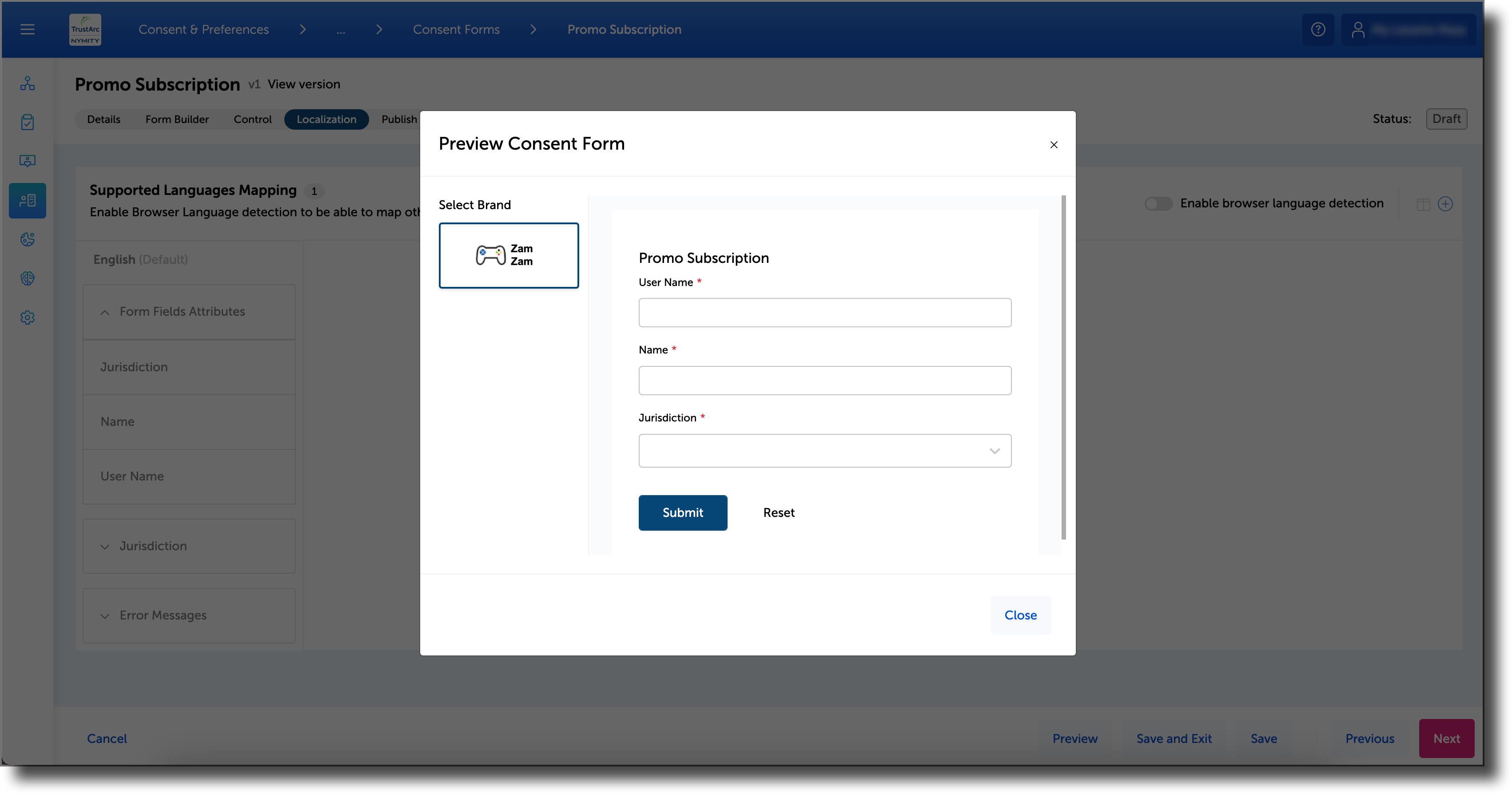 Consent Form Preview – TrustArc Help Center