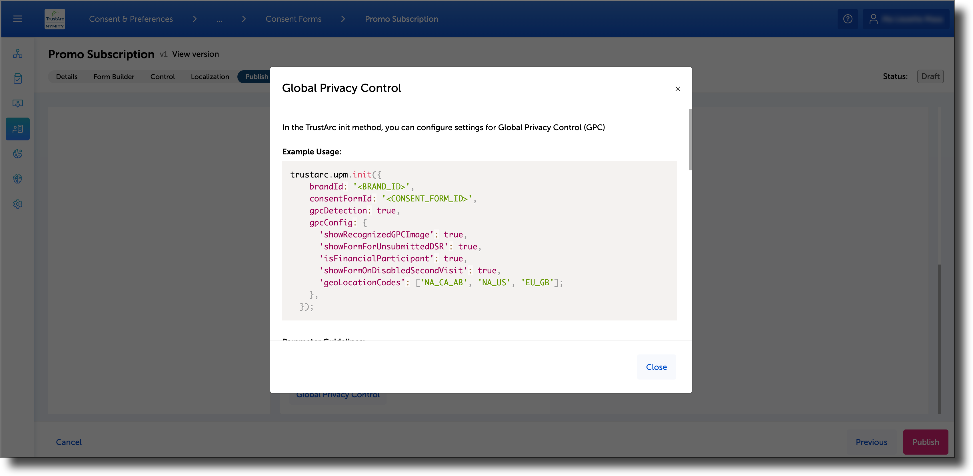 Recognizing GPC in CPM – TrustArc Help Center