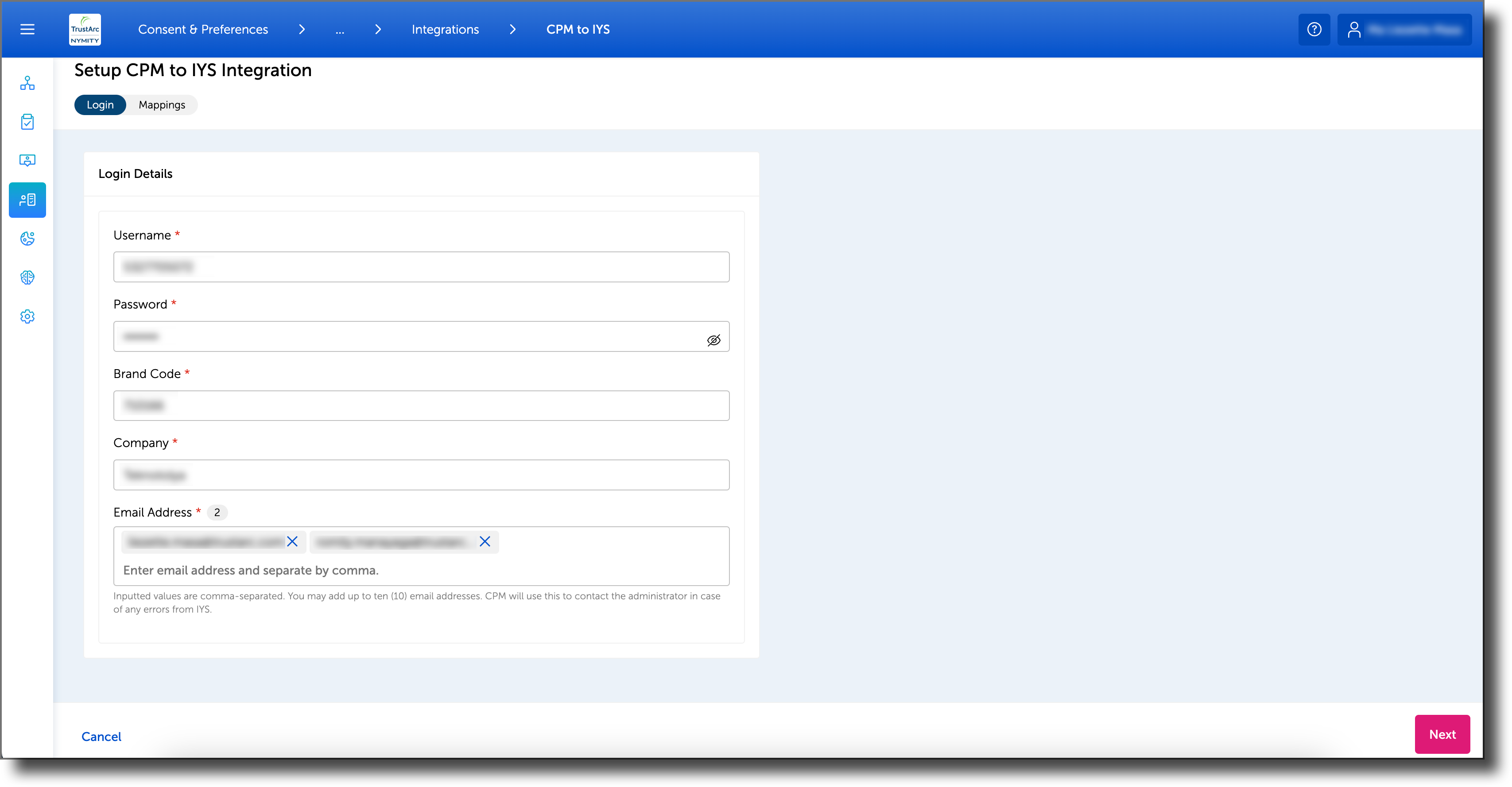 CPM to IYS Integration – TrustArc Help Center