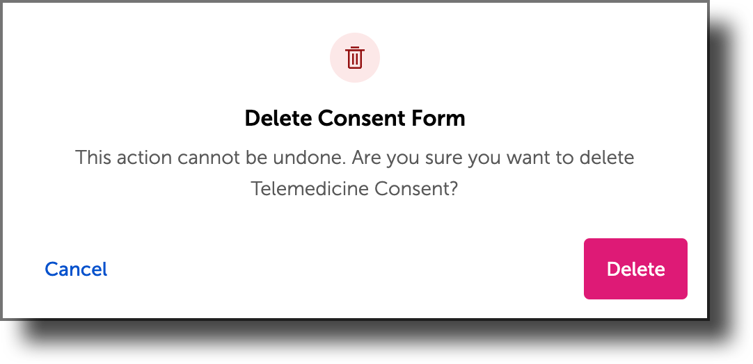 Deleting a Consent Form – TrustArc