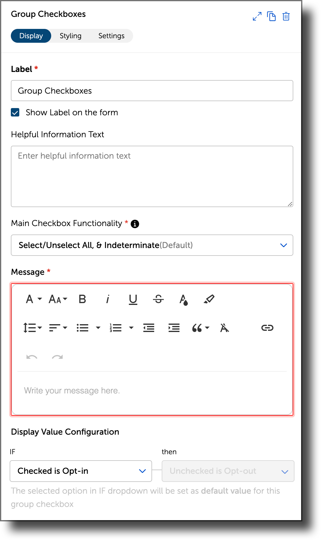 Consent Form Field Attributes – TrustArc Help Center