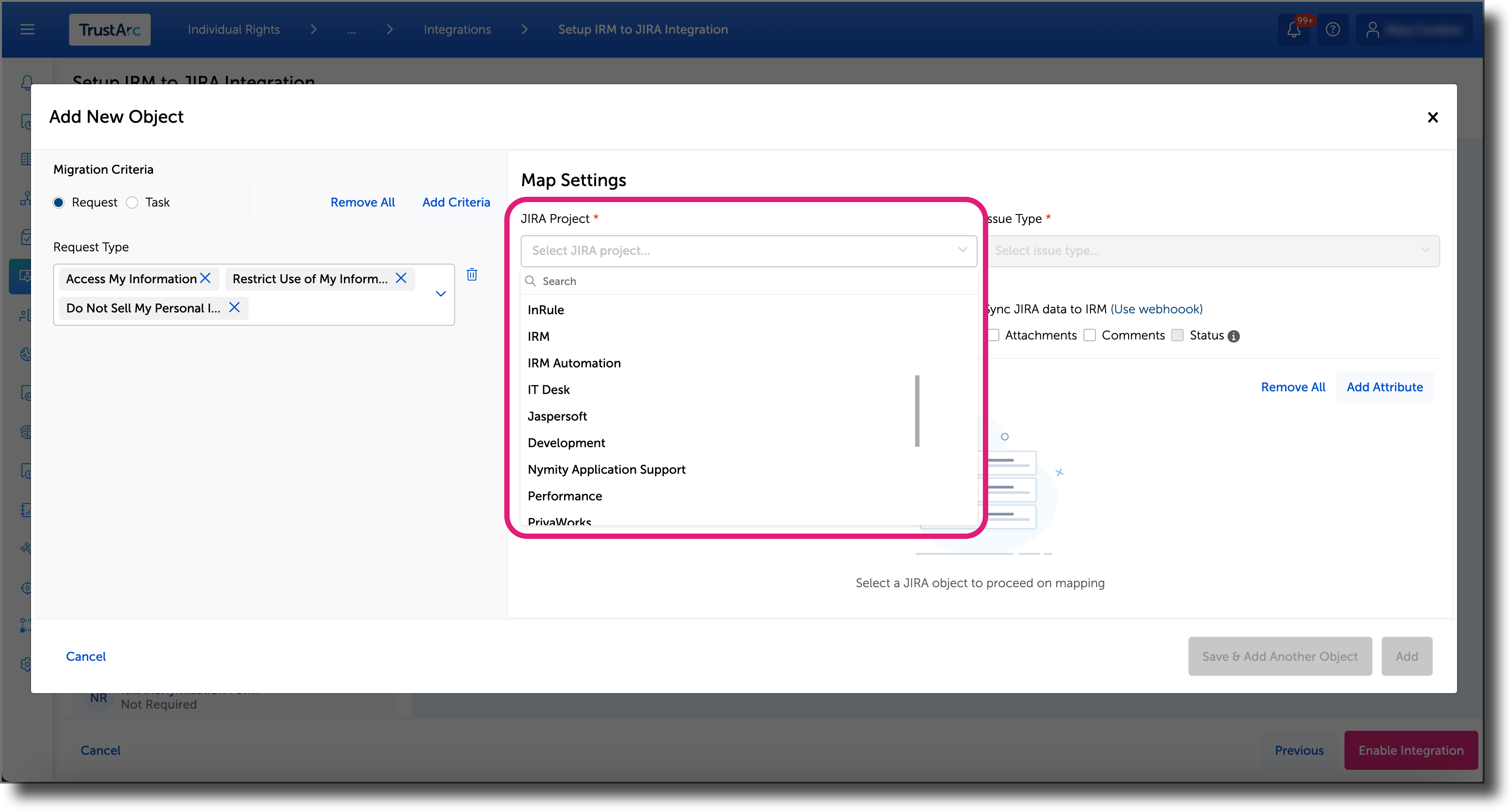 JIRA Integration – TrustArc