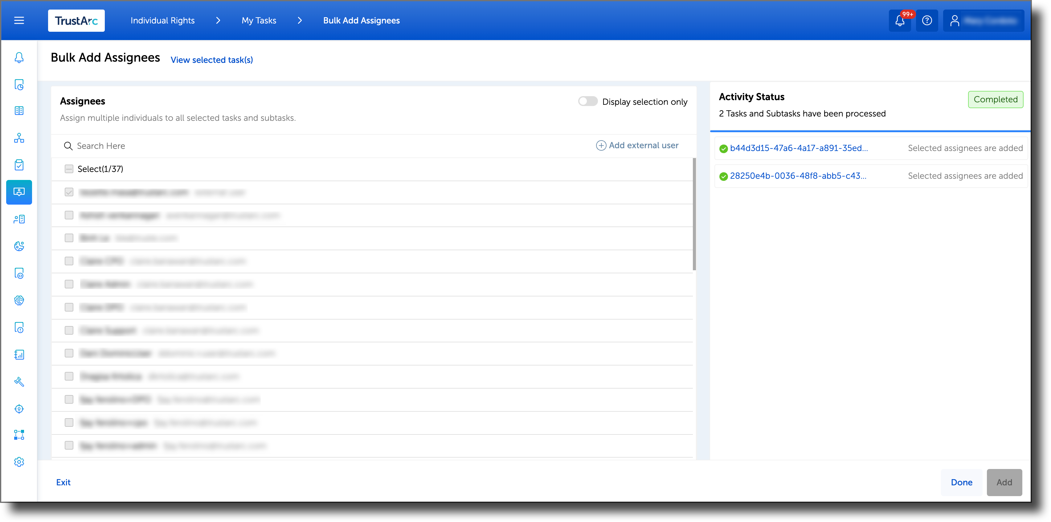 My Tasks Overview – TrustArc