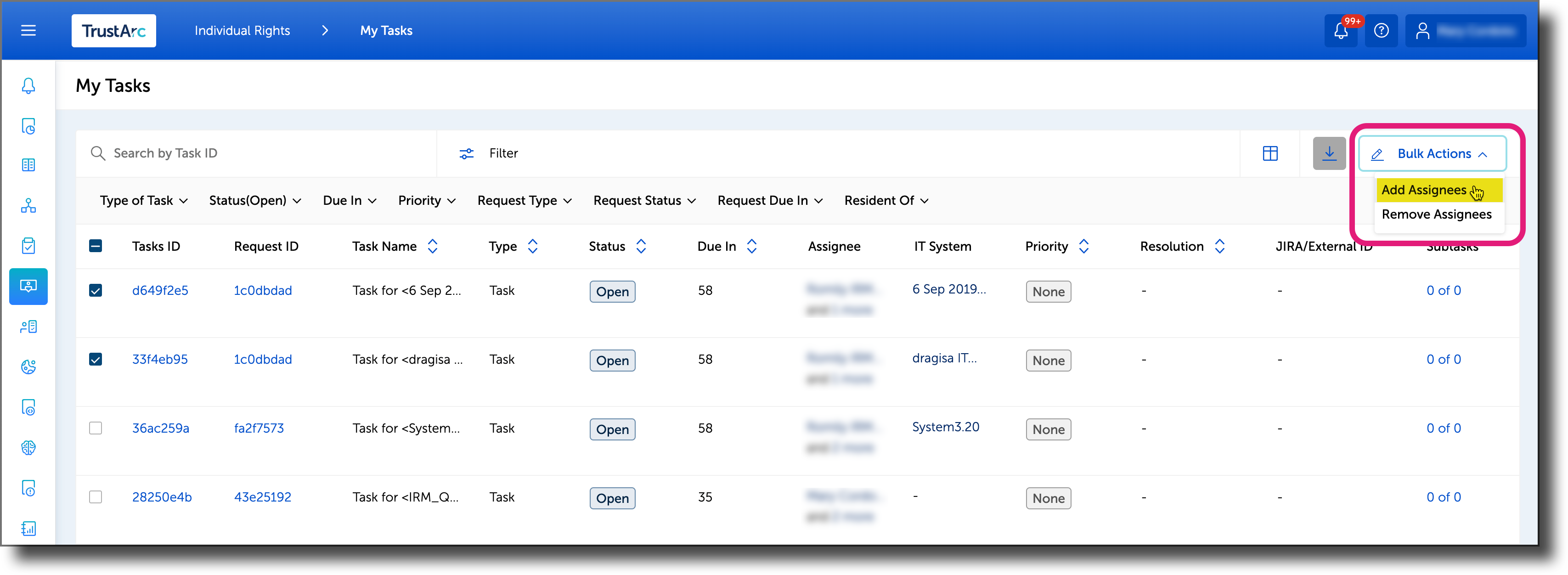 My Tasks Overview – TrustArc