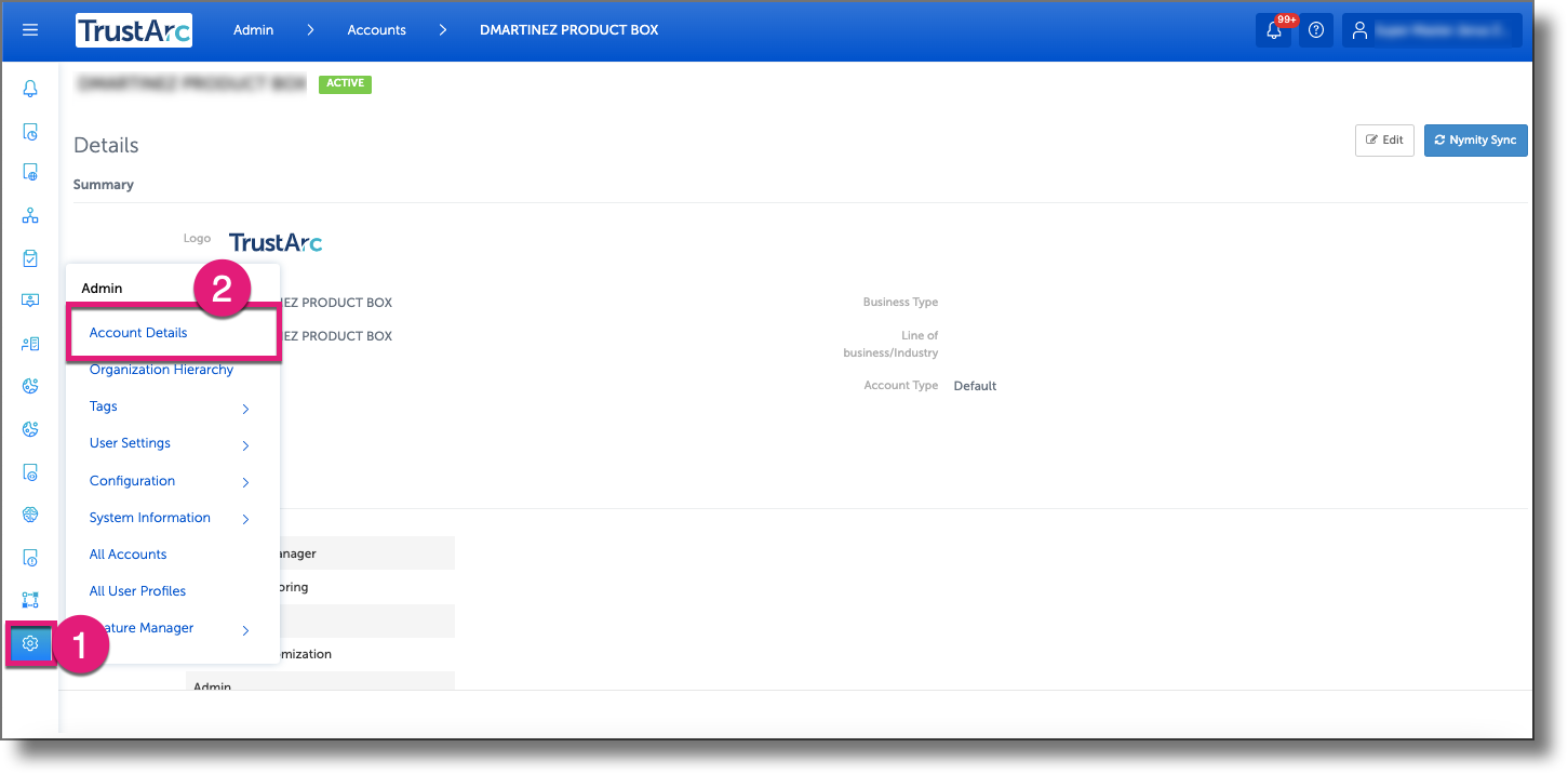 Managing your Assessment Manager Account Information – TrustArc Help Center