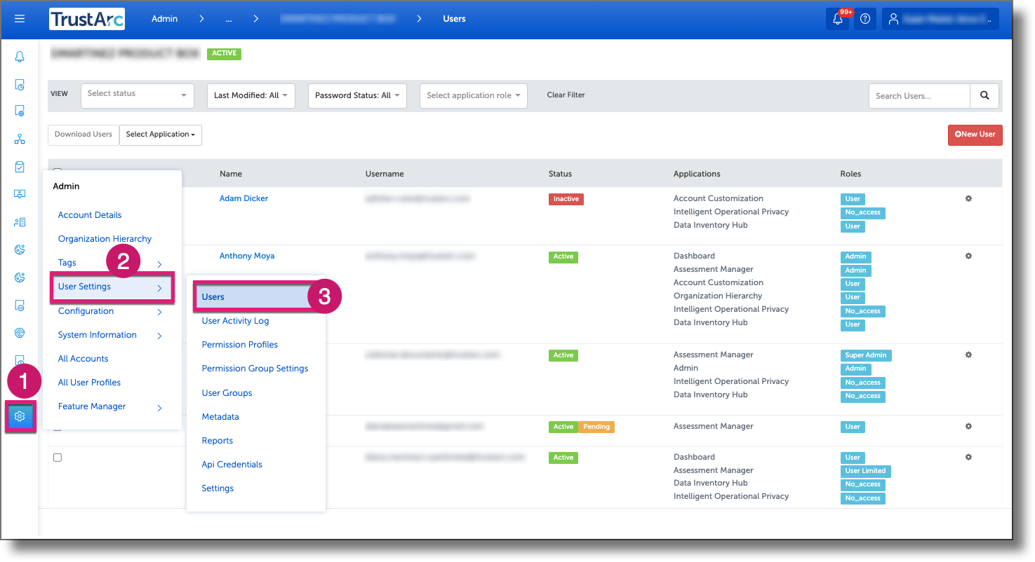 Managing Assessment Manager Users – TrustArc Help Center
