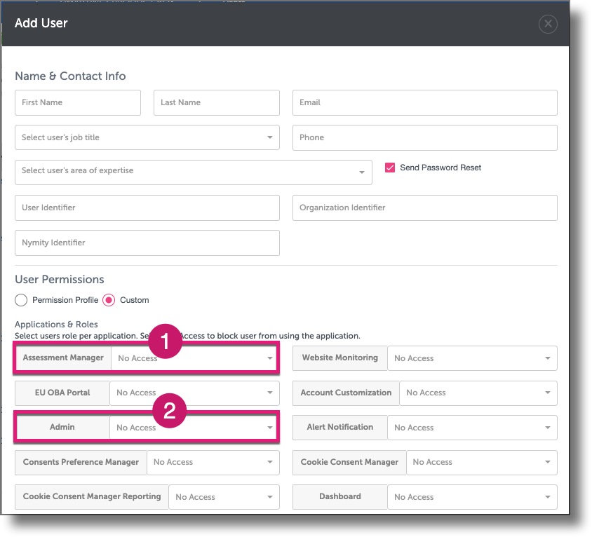 Managing Assessment Manager Users – TrustArc Help Center