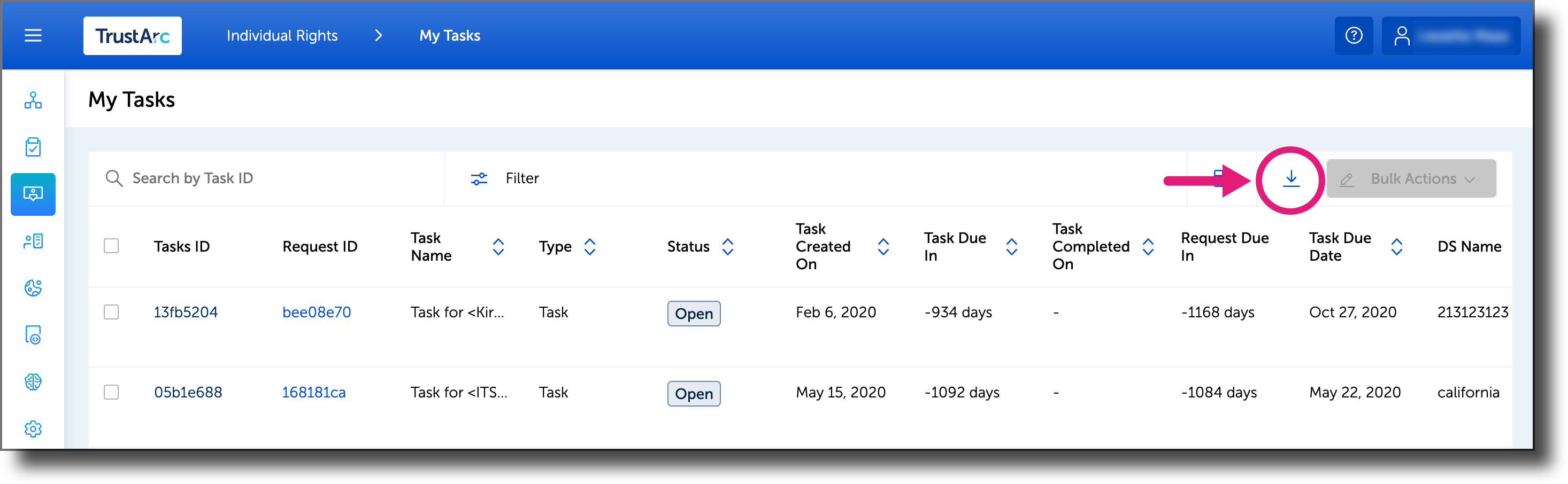 My Tasks Overview – TrustArc