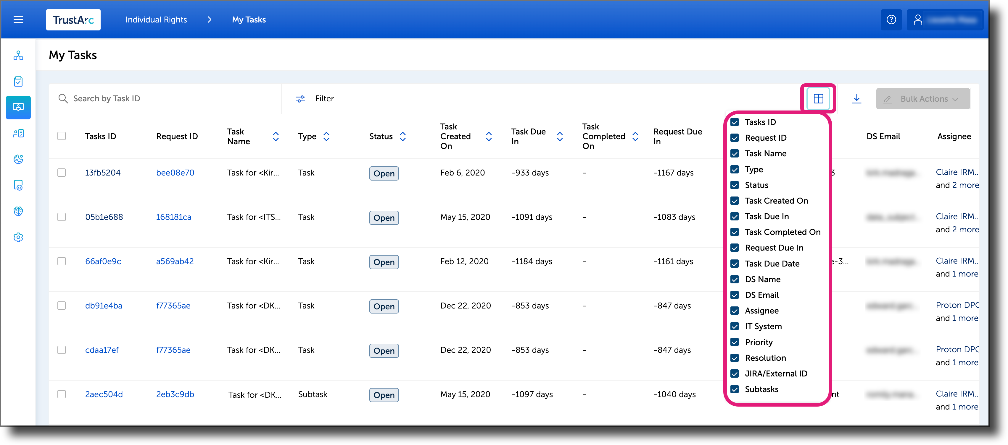 My Tasks Overview – TrustArc