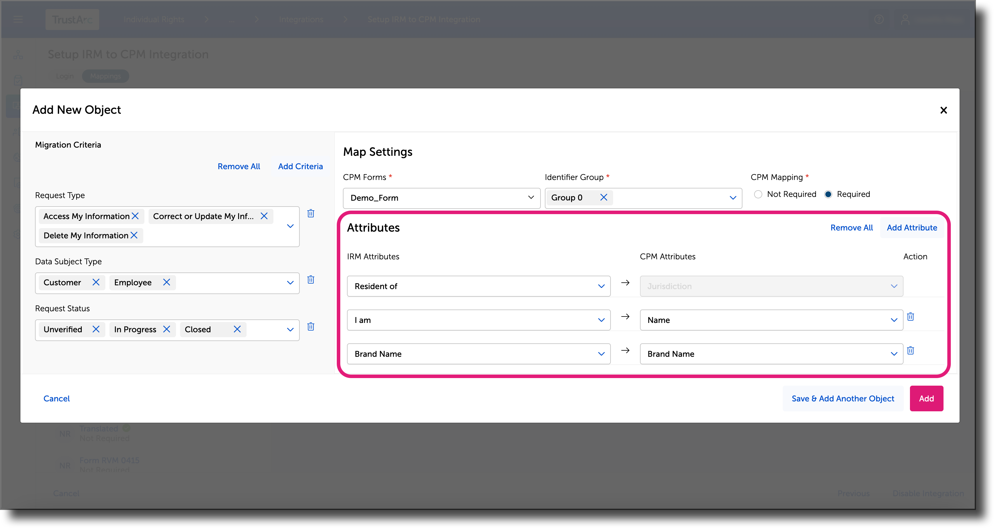IRM to CPM Integration – TrustArc