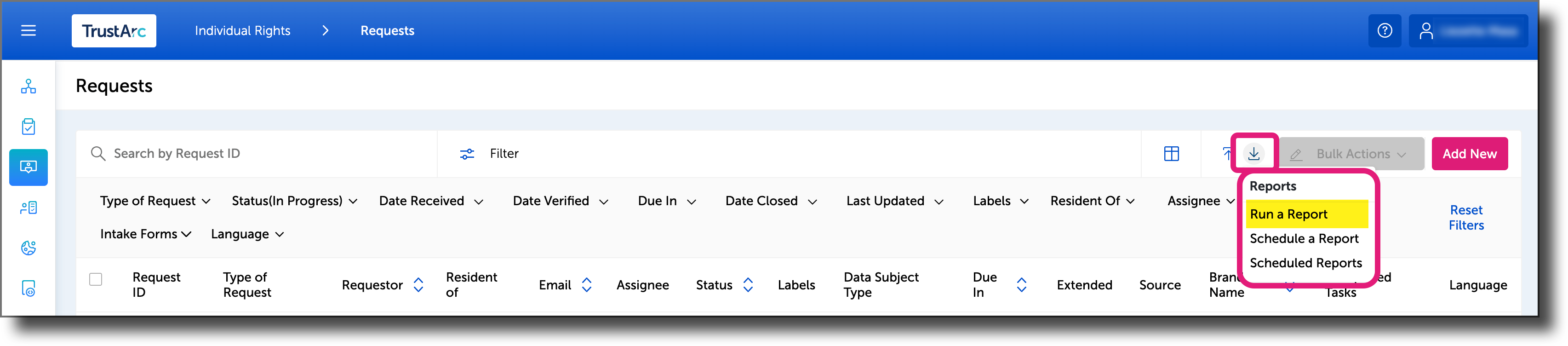 Generating and Scheduling Reports – TrustArc