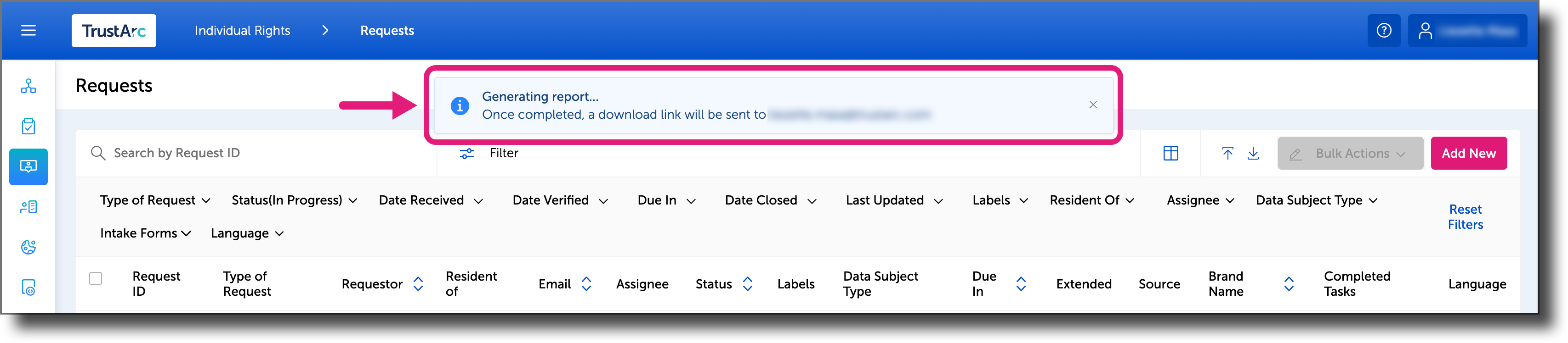 Generating and Scheduling Reports – TrustArc
