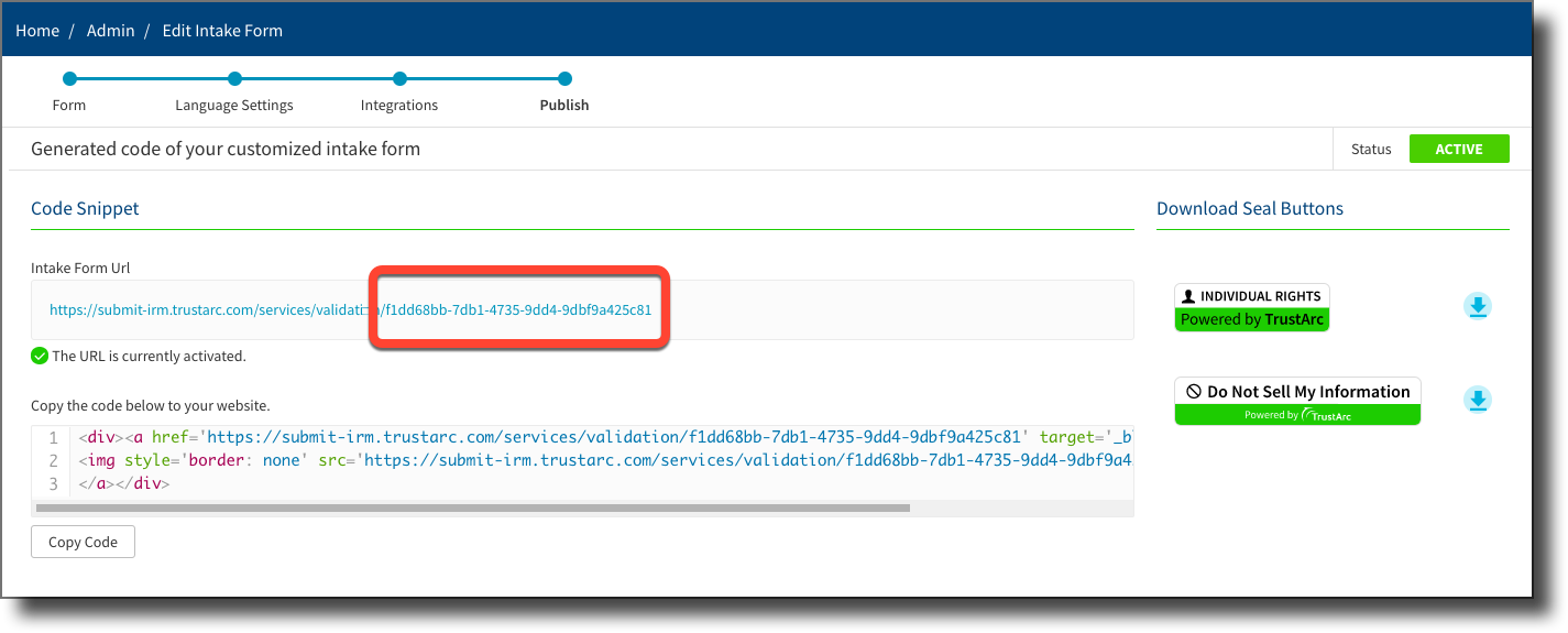 Request Form Controller – TrustArc Help Center