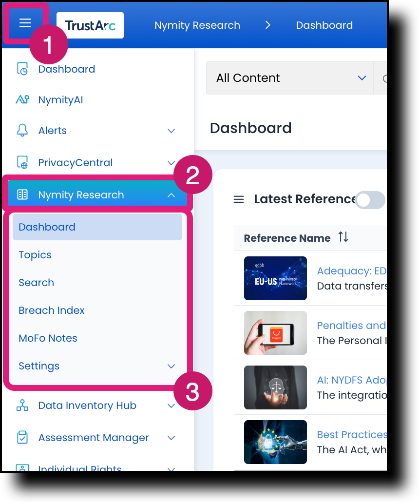 Accessing Nymity Research – TrustArc Help Center