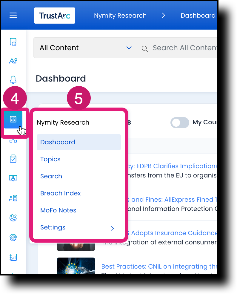 Accessing Nymity Research – TrustArc Help Center