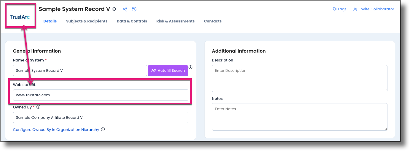 Creating a System Record – TrustArc Help Center