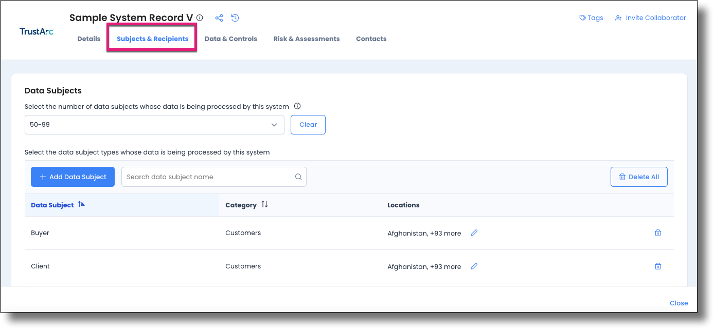 Creating a System Record – TrustArc Help Center