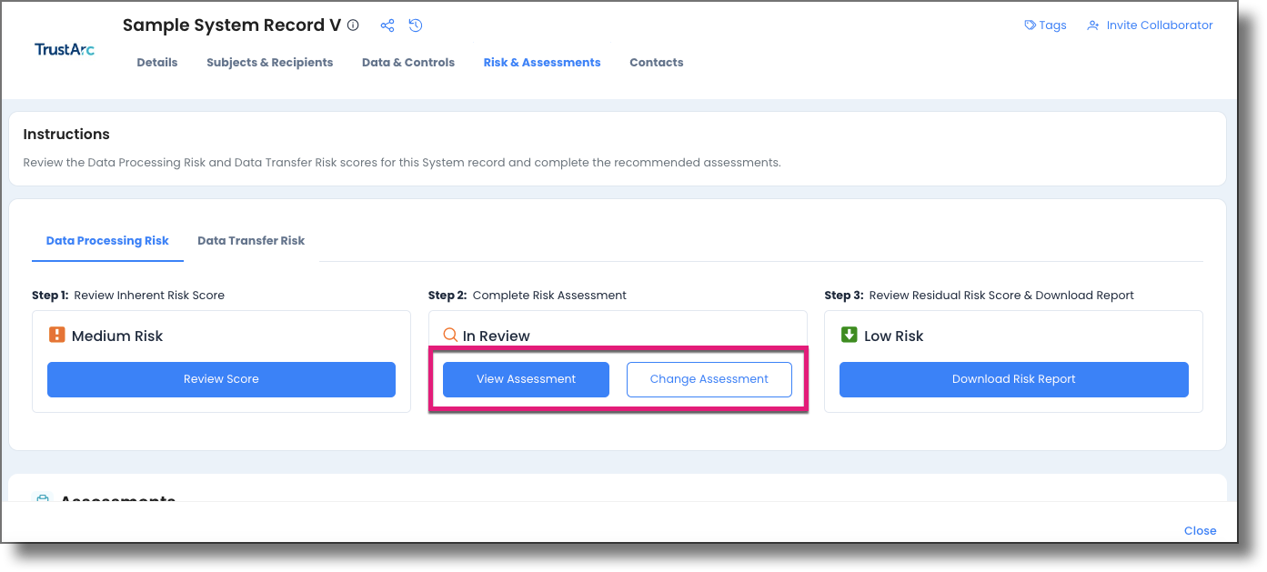 Creating a System Record – TrustArc Help Center