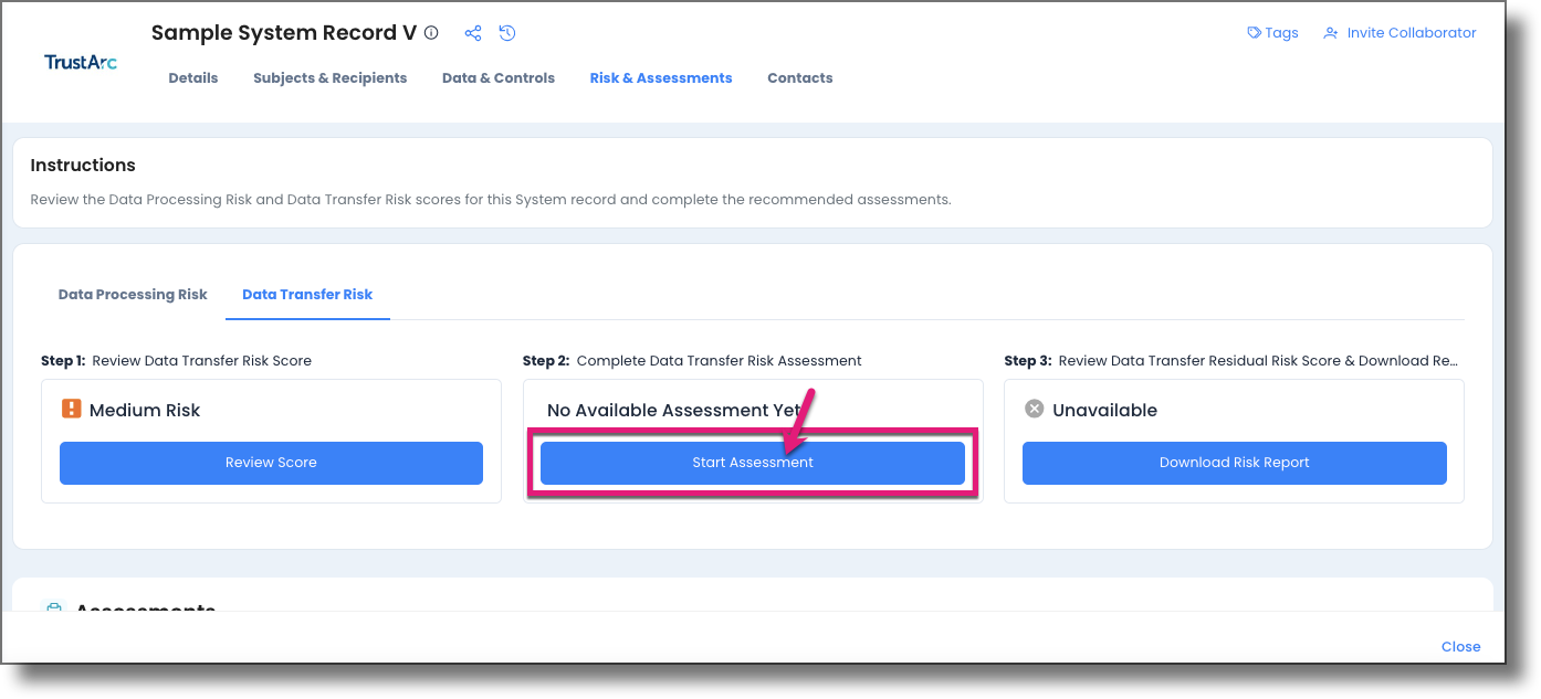 Creating a System Record – TrustArc Help Center