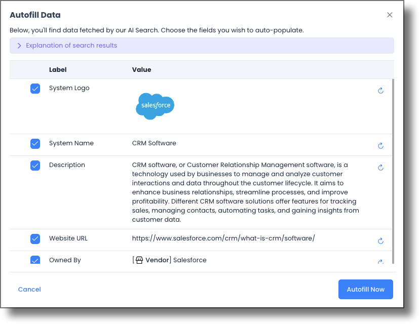 Completing the Details tab of the System Record using the AI Autofill Search feature – TrustArc ...