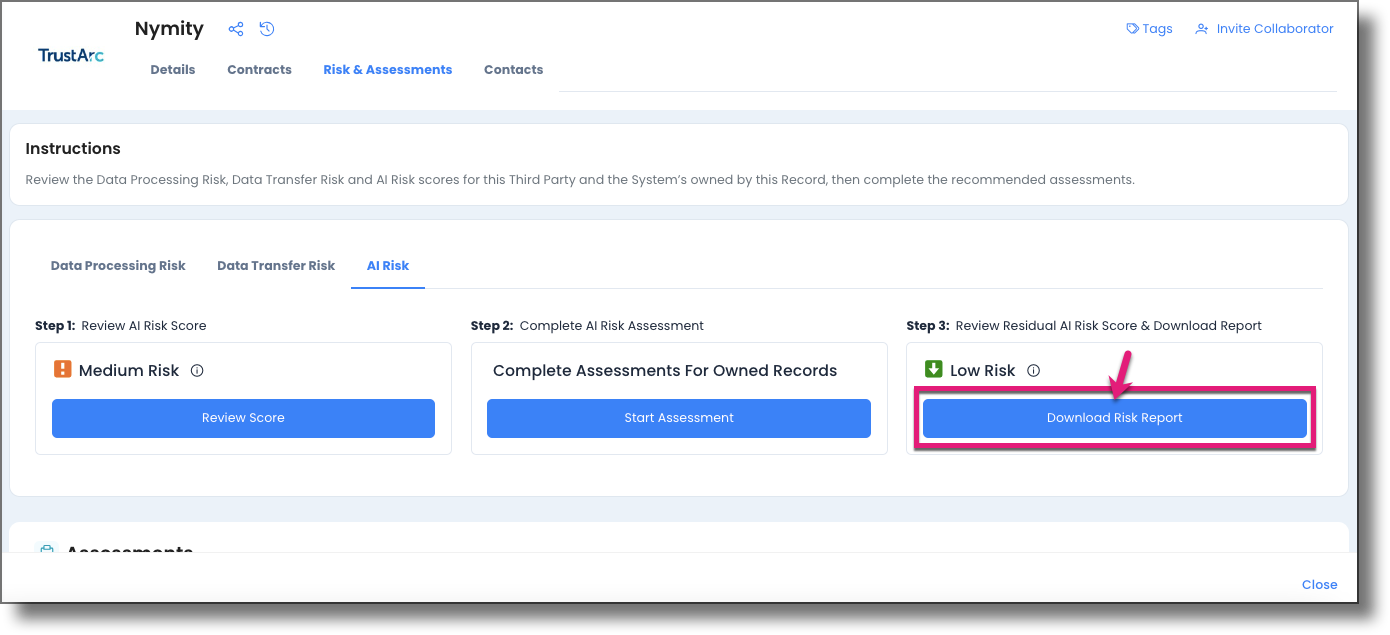 Creating a Third Party Record – TrustArc Help Center