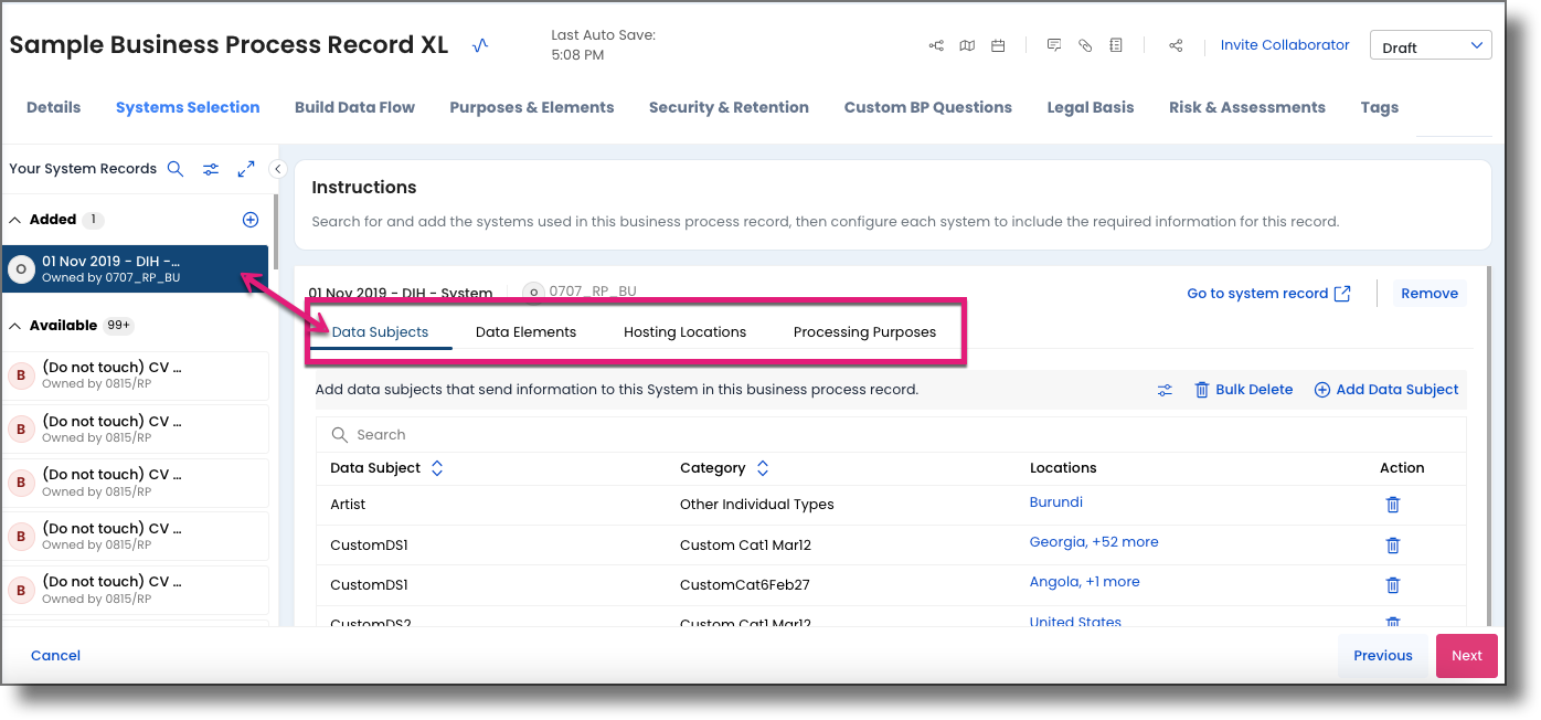 Creating a Standard Business Process Record – TrustArc Help Center