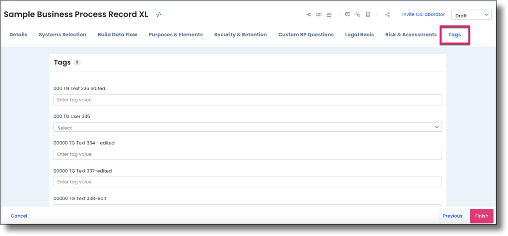 Creating a Standard Business Process Record – TrustArc Help Center