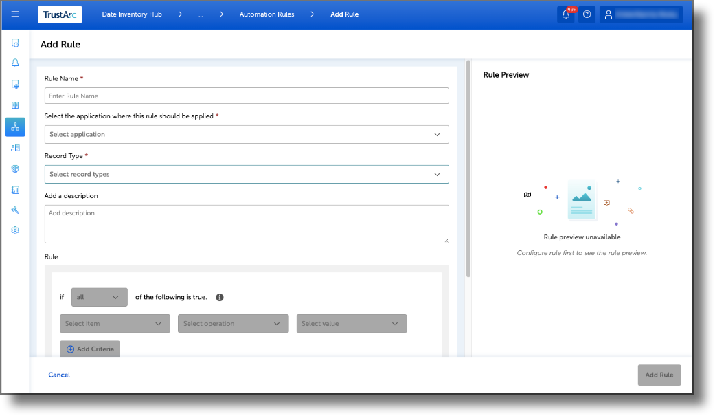 Adding Automation Rules – TrustArc Help Center
