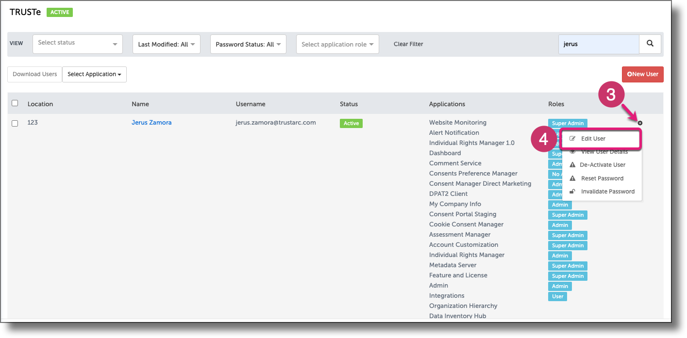 Managing User Access – TrustArc Help Center
