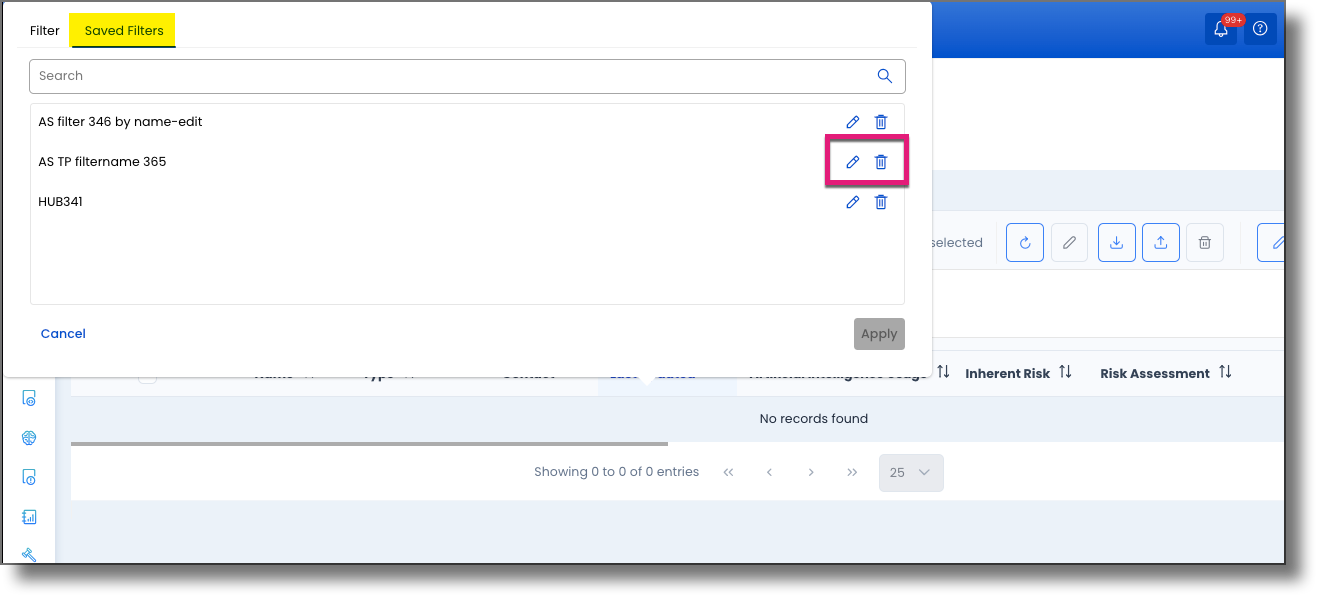 Using Filters to Find a Data Inventory Record – TrustArc Help Center