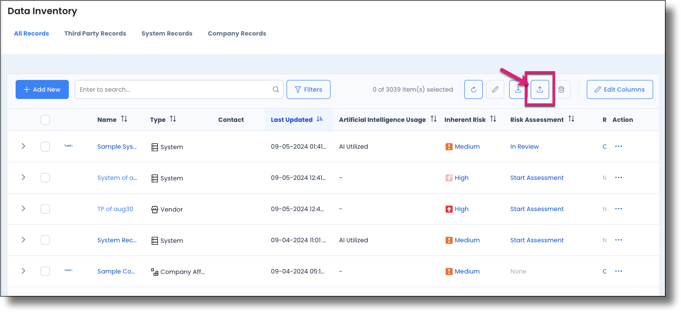 Using the CSV Import tool – TrustArc