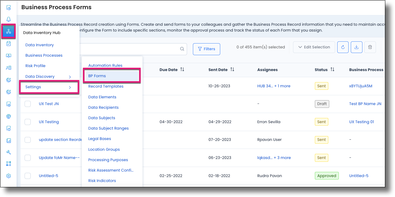 Cloning Business Process Forms – TrustArc Help Center