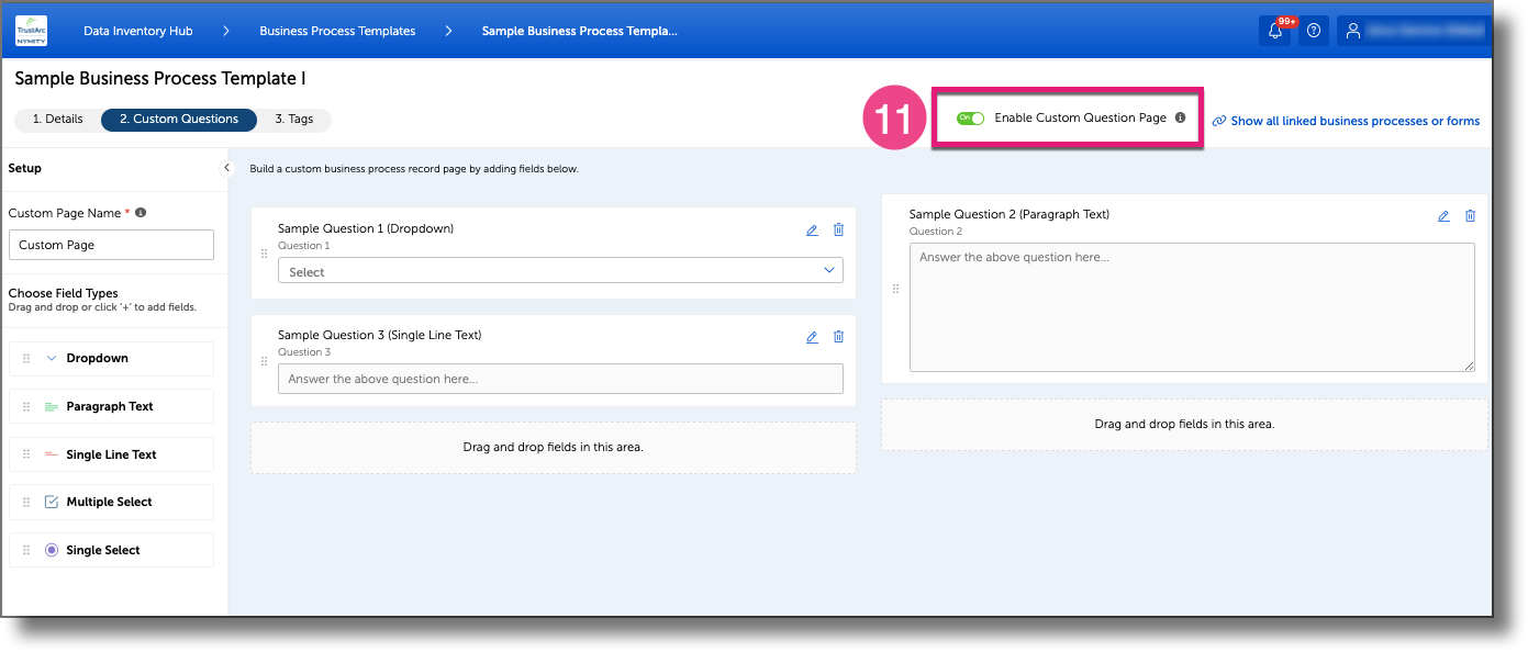 Creating a Standard Business Process Record Template – TrustArc Help Center