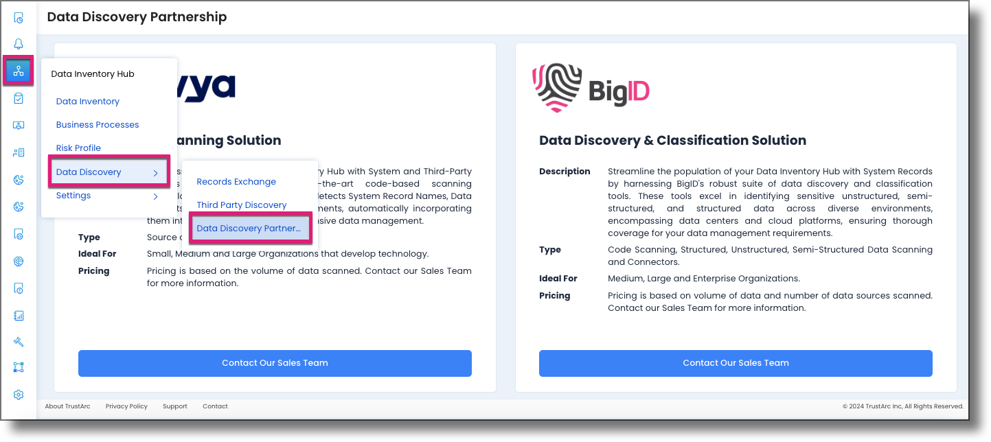 Data Discovery Partnership – TrustArc Help Center