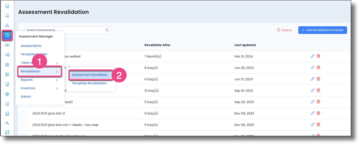 Configuring the Assessment Revalidation Settings on an Assessment Level ...
