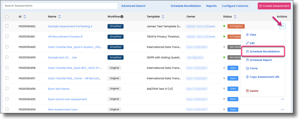 Configuring the Assessment Revalidation Settings on an Assessment Level ...