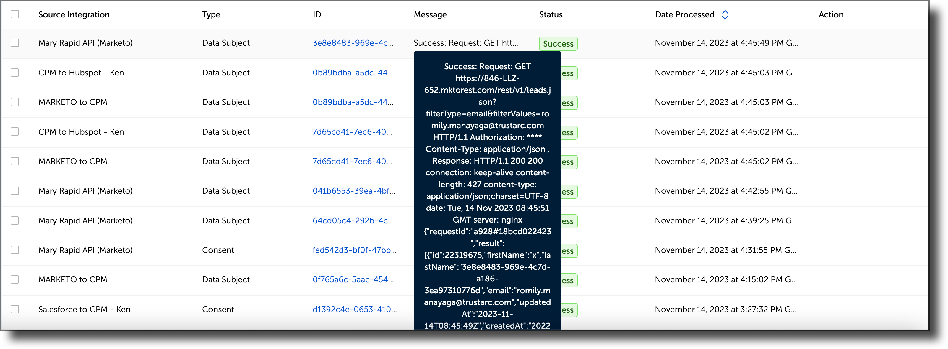 GET Method – TrustArc Help Center