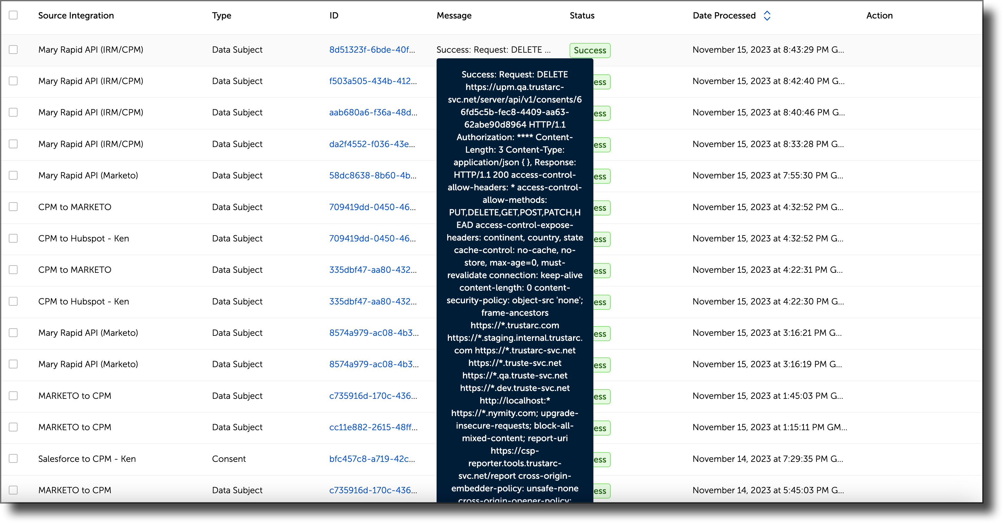 DELETE Method – TrustArc Help Center