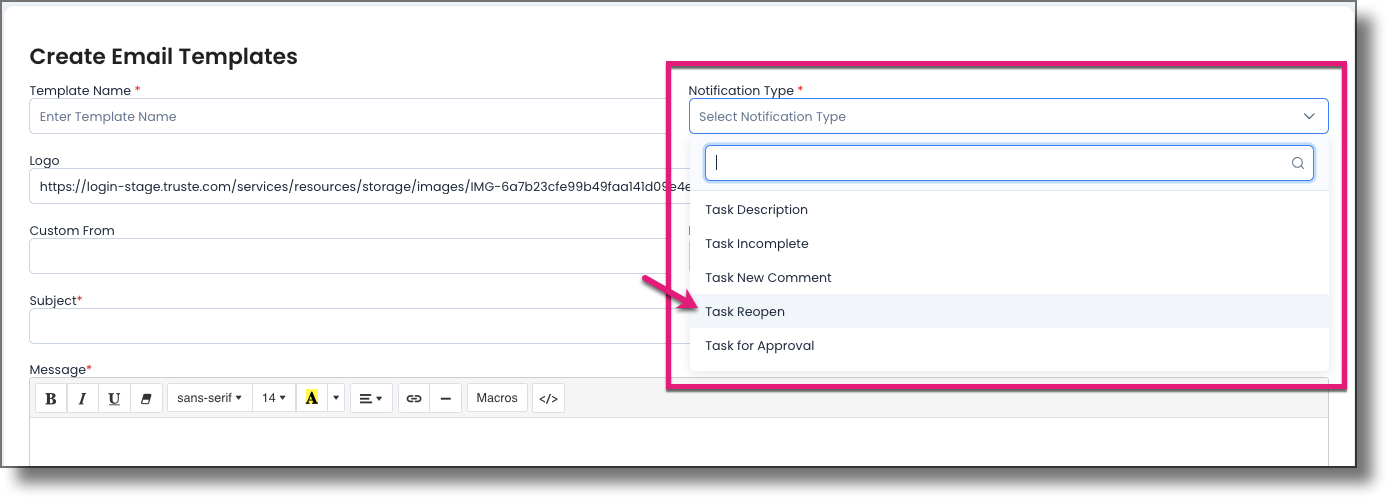 Reopening Assessment Tasks – TrustArc Help Center