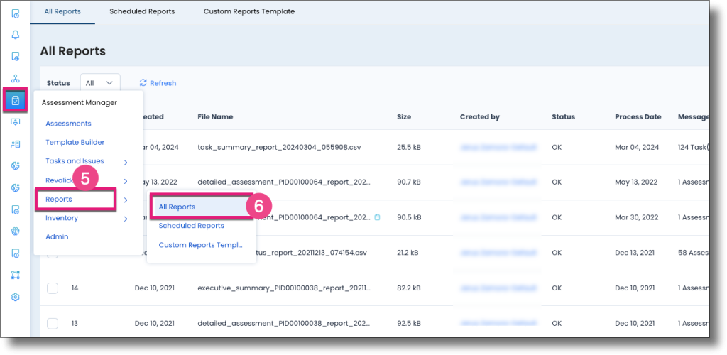 Downloading Assessment Tasks into a Spreadsheet – TrustArc Help Center