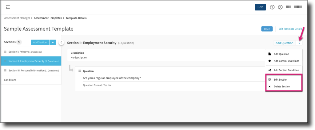Adding Sections – TrustArc Help Center