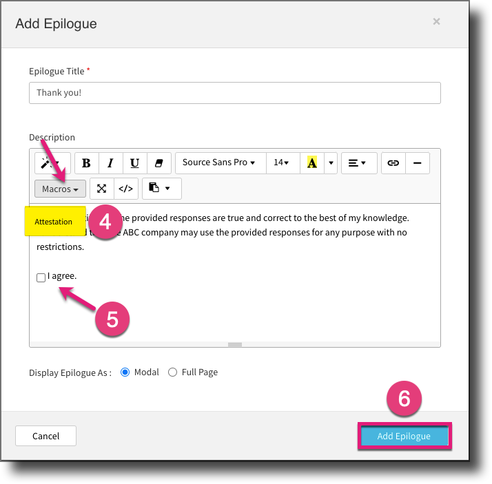 Adding Prologue and Epilogue – TrustArc Help Center