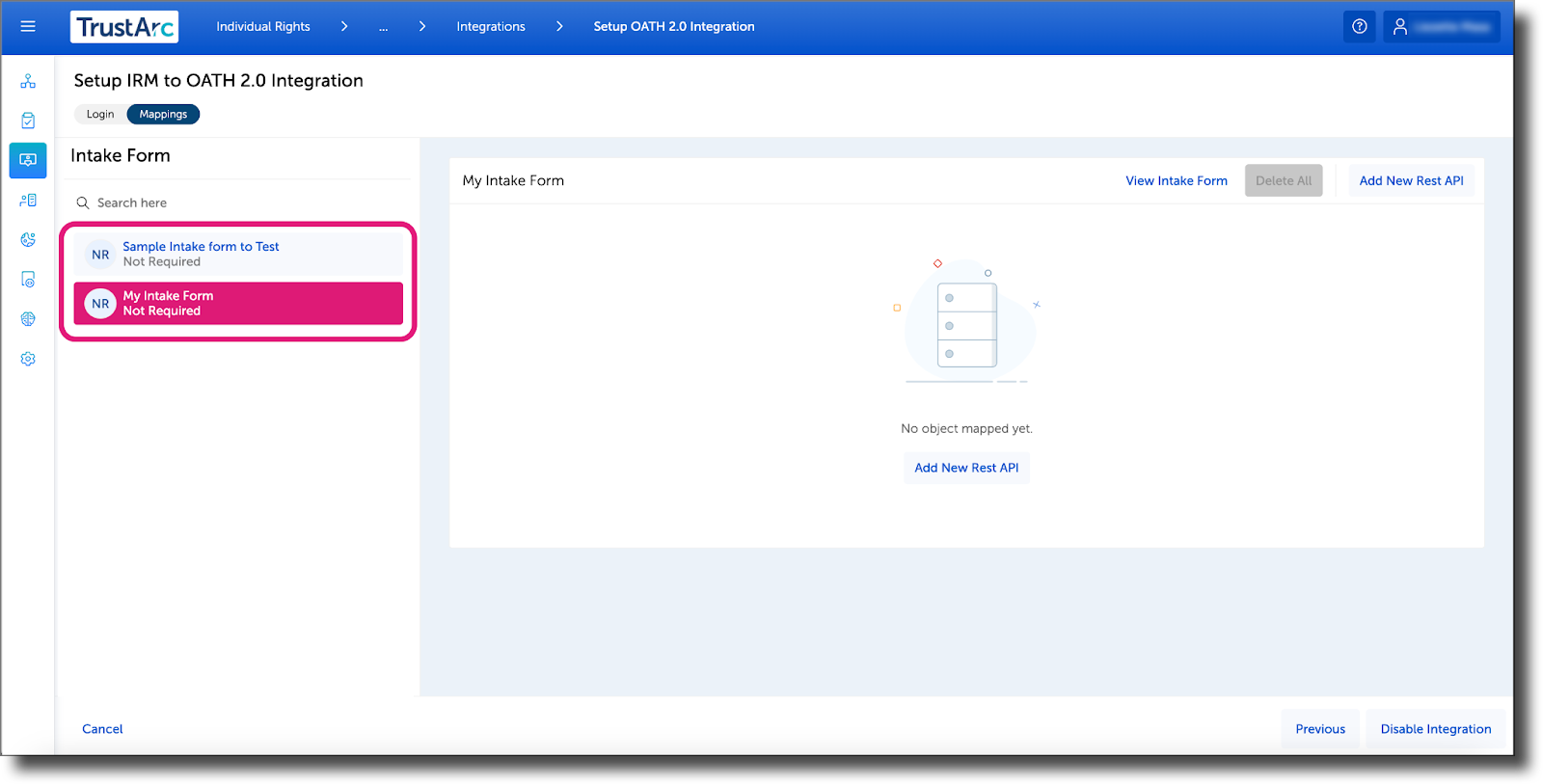 Setting Up Rapid API Integration – TrustArc Help Center