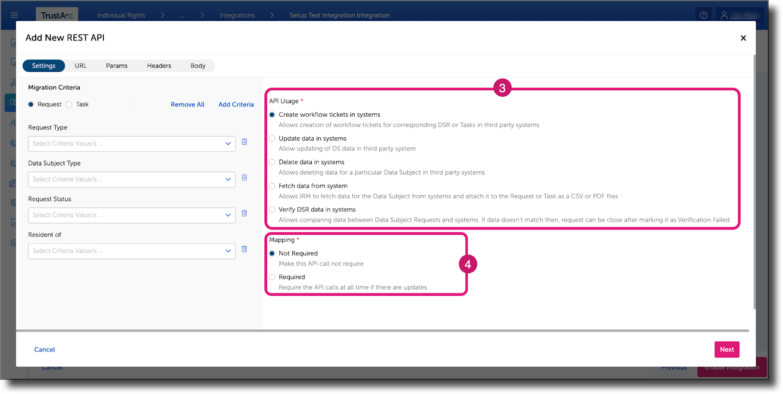 Mapping a Single API – TrustArc Help Center