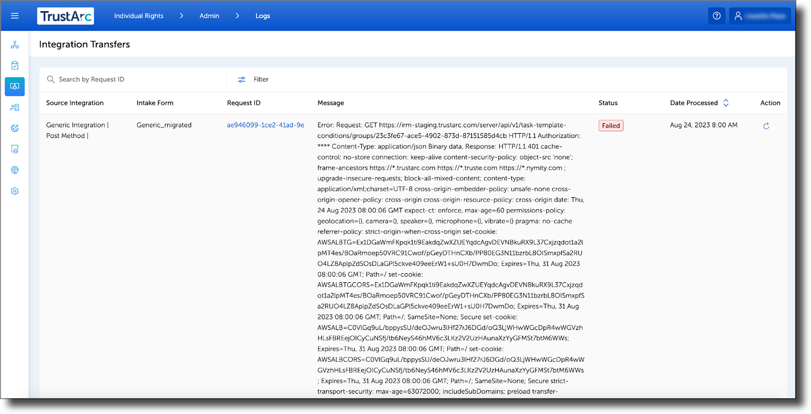Mapping a Single API – TrustArc Help Center
