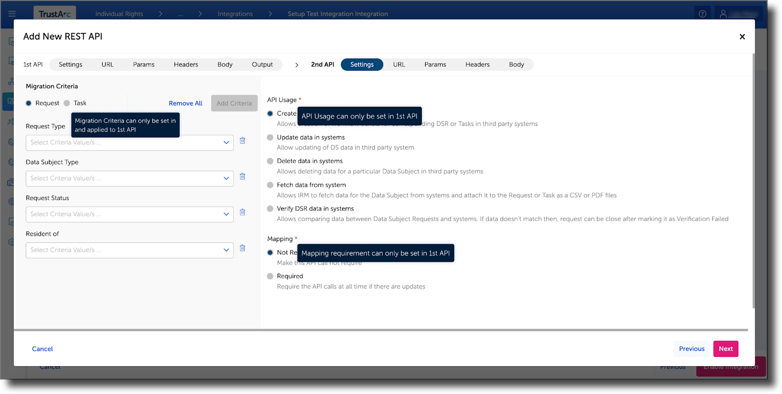 Mapping Linked APIs – TrustArc Help Center