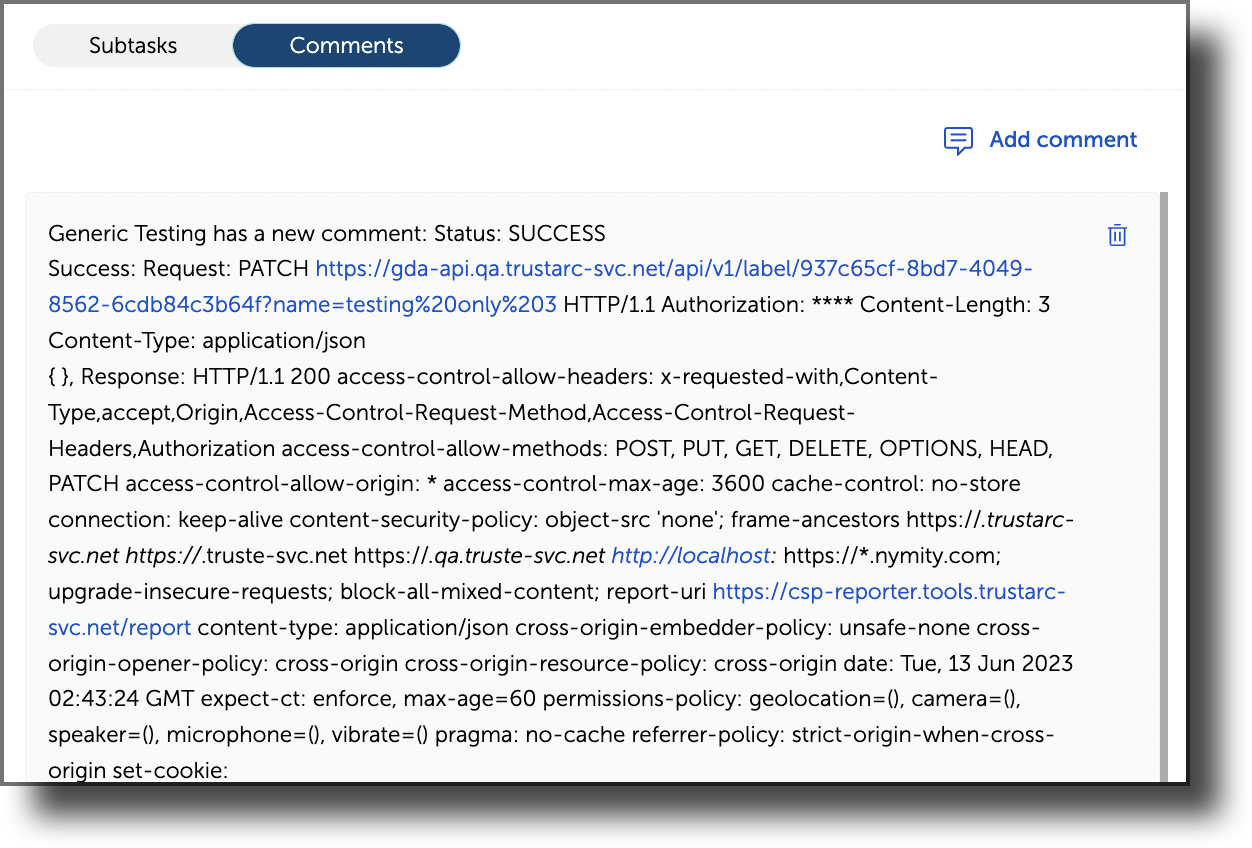 Update data in systems – TrustArc Help Center