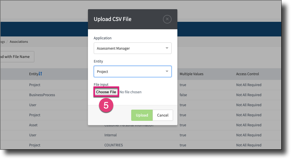 Uploading a CSV file to associate tags in bulk – TrustArc Help Center